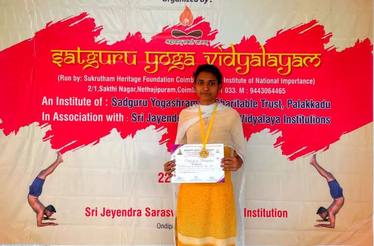 Ms.Tharuha won the 1st Prize at the 15th National Level Yoga ...
